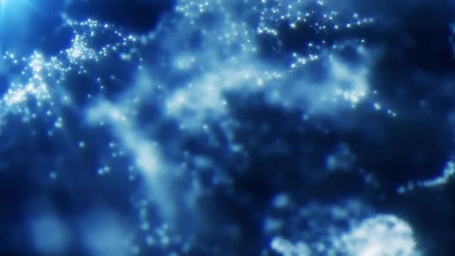 Night Particles Loop Blue Flying Particles Loop Blue Background Stock