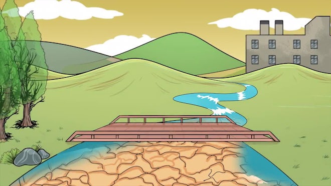River Dam Cartoon