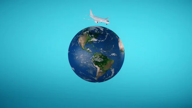Plane Flying Around The World