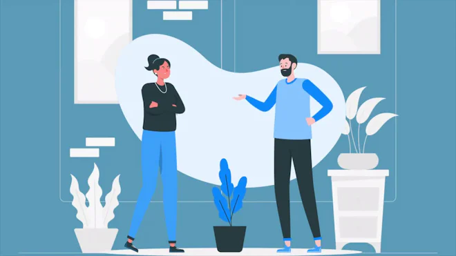 Animated Woman Working In Office