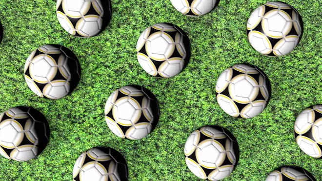 Rolling Soccer Ball Football Ball Rolling Over Grass On