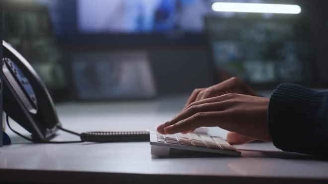 black nerd typing on computer