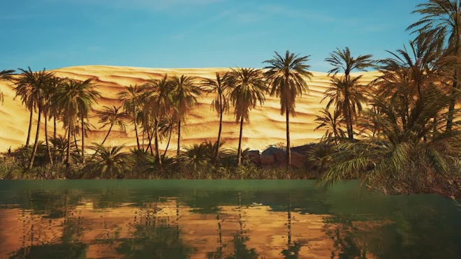 Oasis Landscape Wallpaper Wall Mural Wallpaper Peaceful Oasis