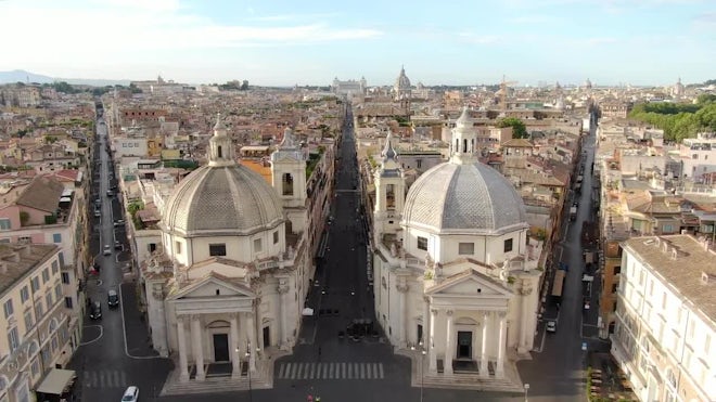 Aerial View Of Piazza Del Popolo