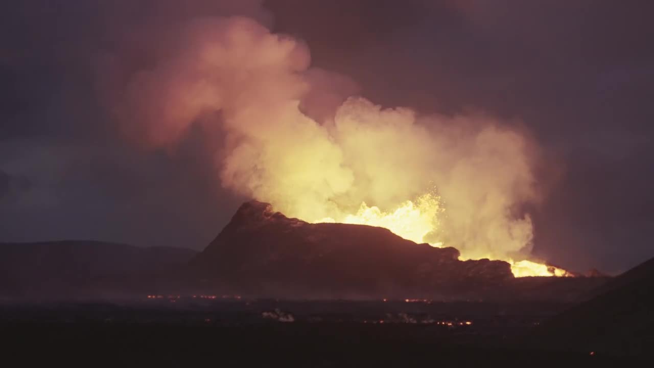 A Smokey Fagradalsfjall Volcano - Stock Video | Motion Array