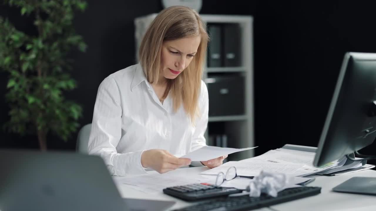 Woman Throwing Crumpled Paper - Stock Video | Motion Array