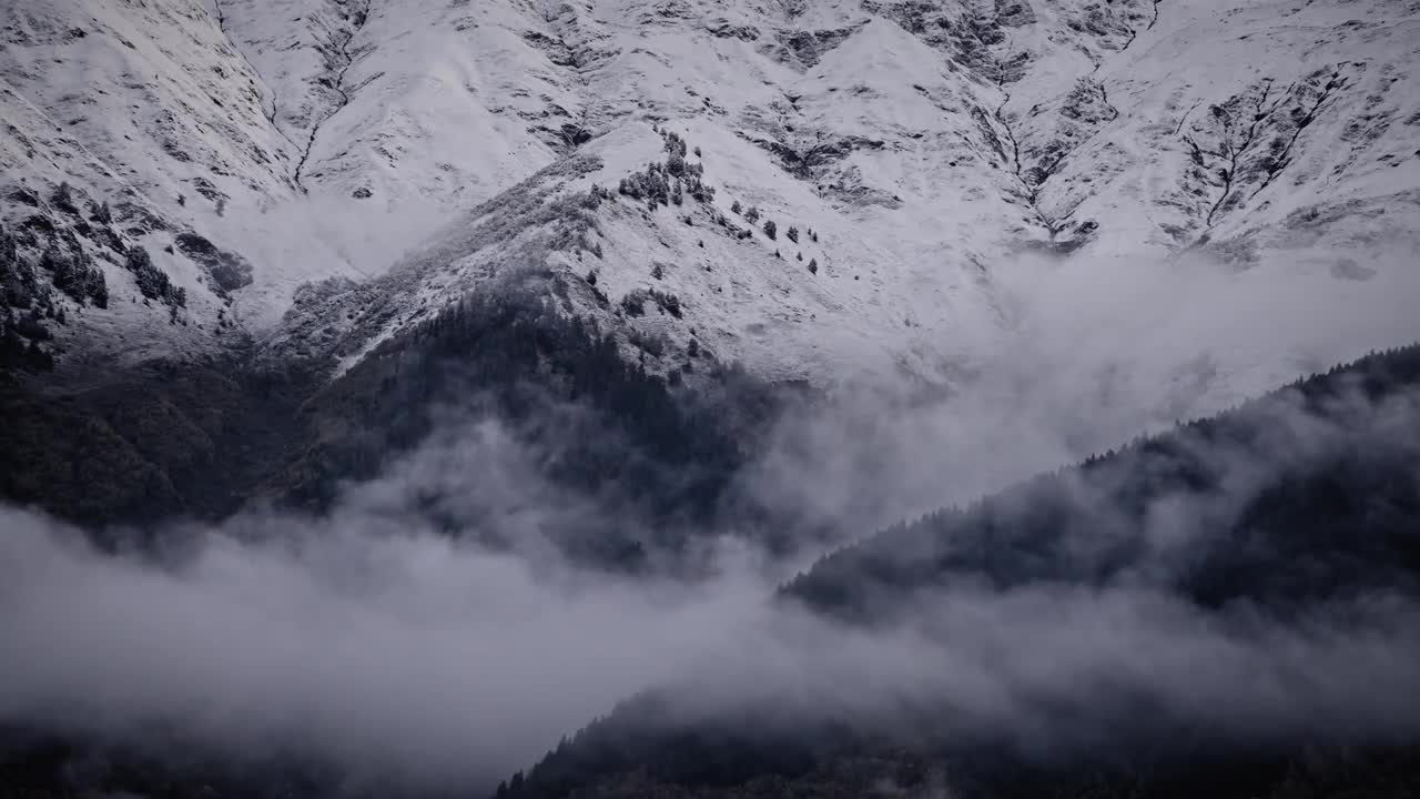 Snowy Misty Mountains - Stock Video | Motion Array