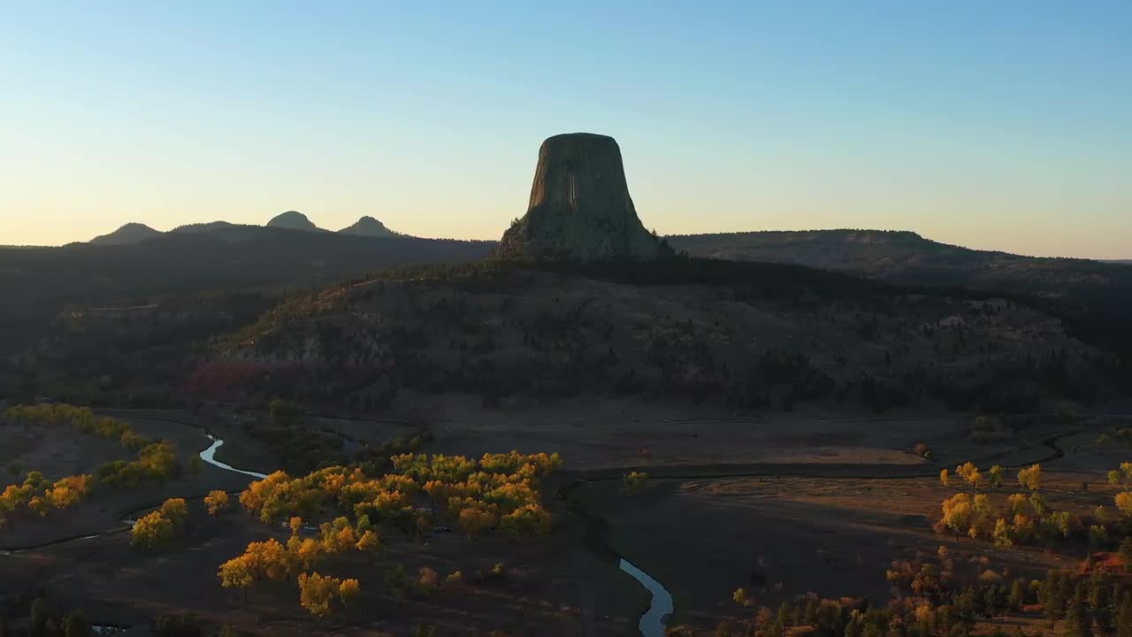 Devils Tower Butte At Sunset - Stock Video | Motion Array