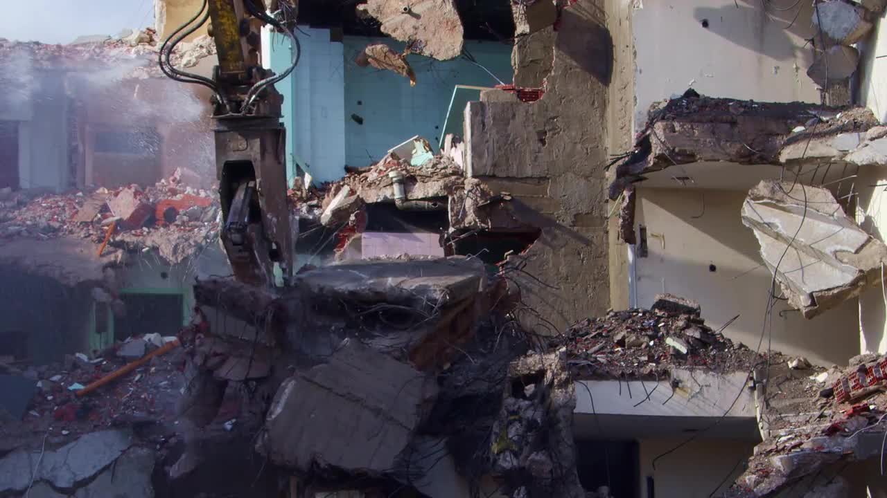 Excavator For Demolition - Stock Video | Motion Array