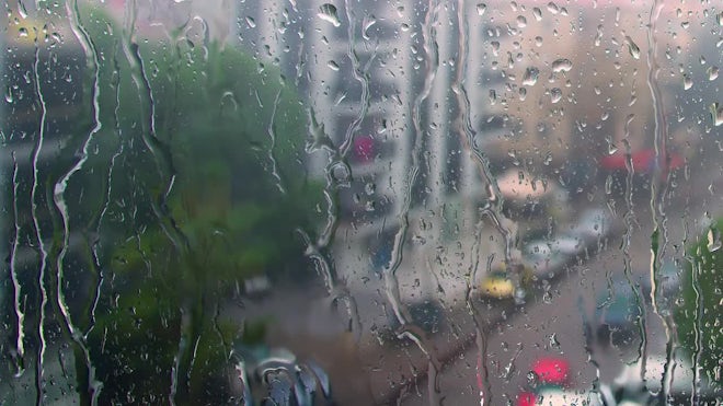 Raindrops Falling On Window
