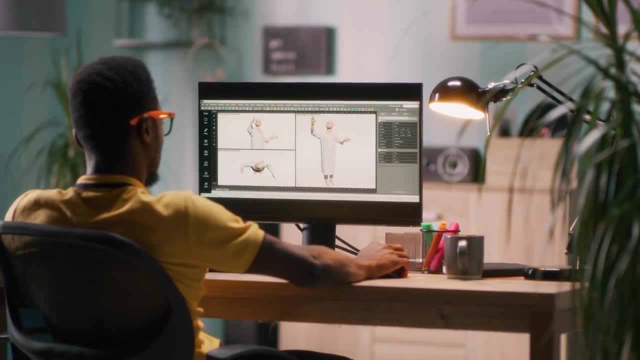 3D Designer Creating Human Model - Stock Video | Motion Array