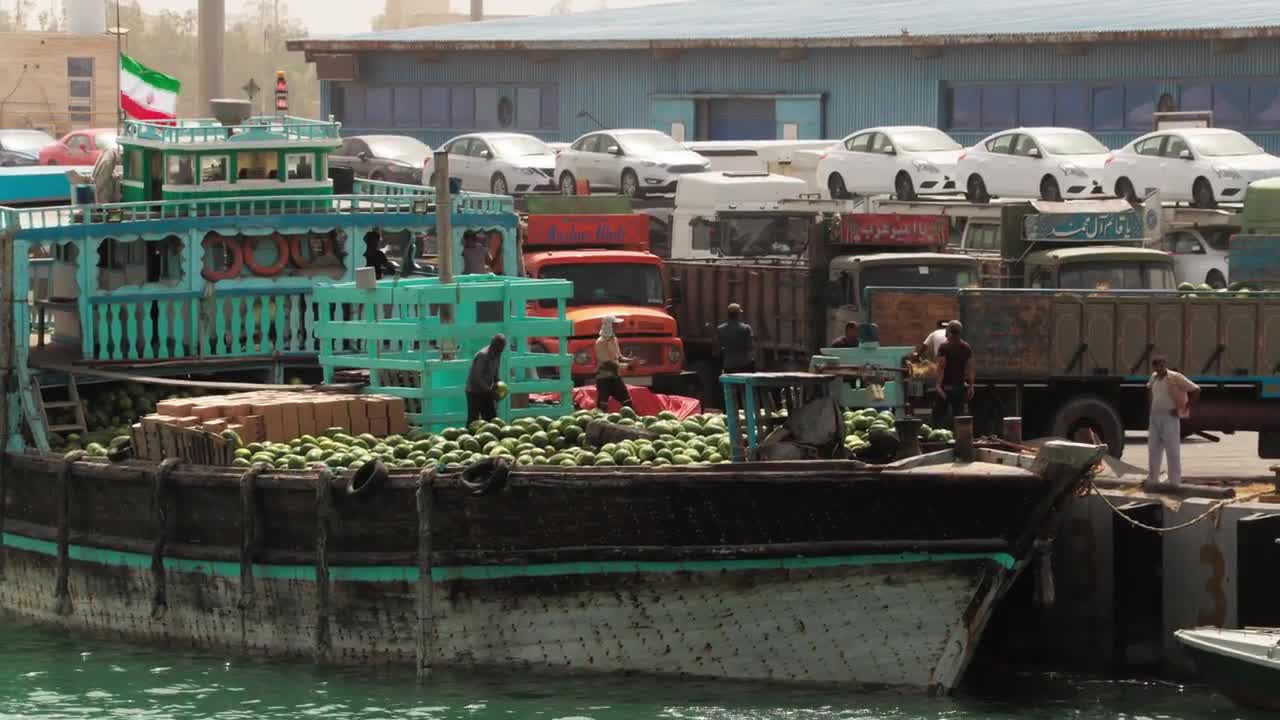 Loading A Ship Of Watermelons - Stock Video | Motion Array