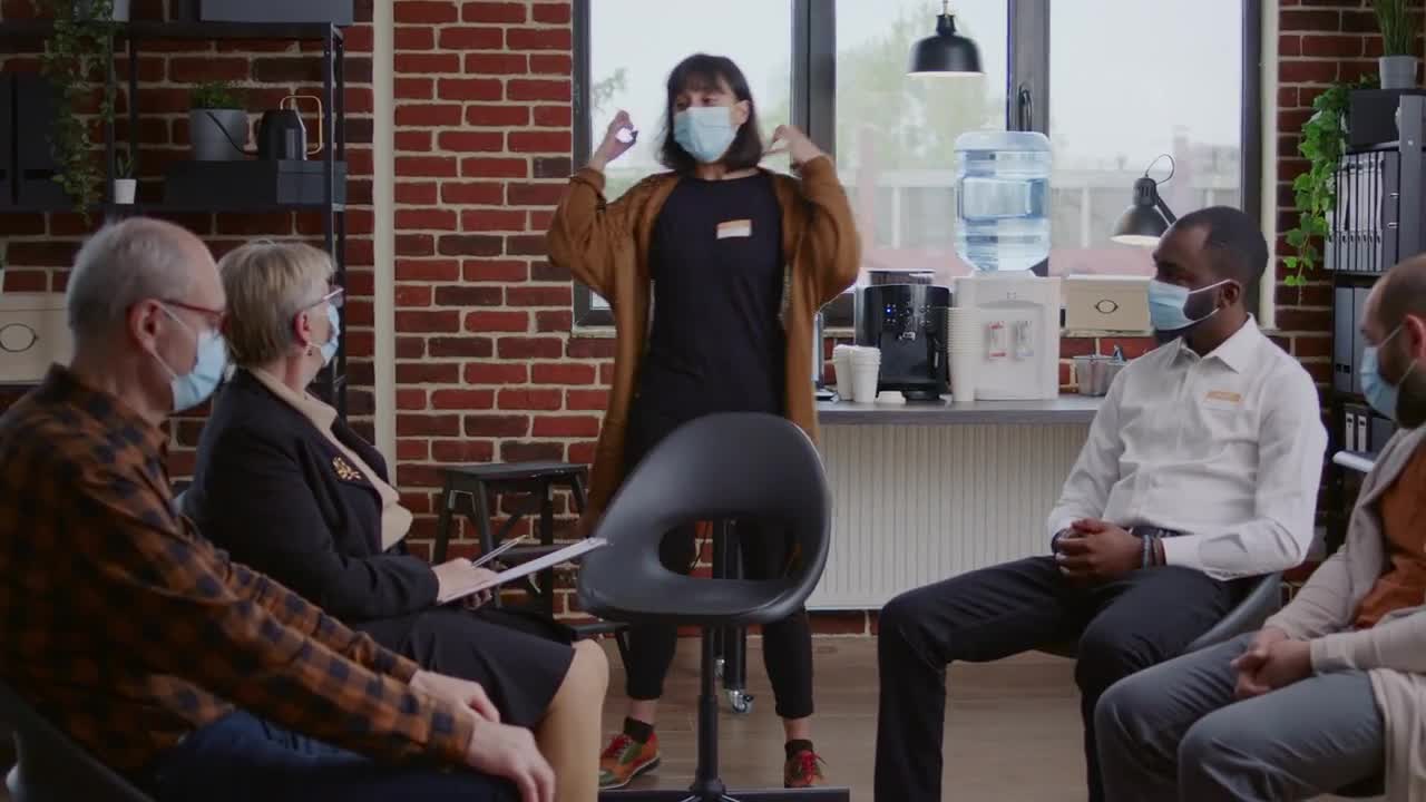 Desperate Reaction At Therapy - Stock Video | Motion Array