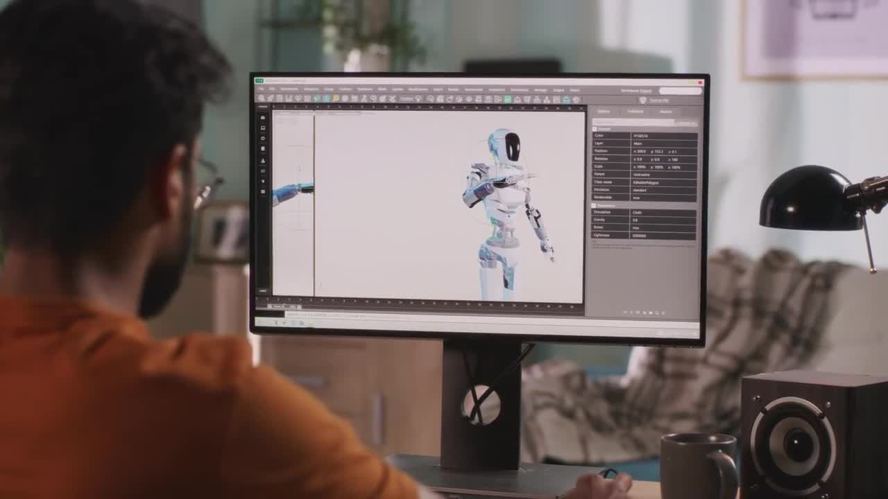 Content Creator Rendering 3D Model - Stock Video | Motion Array