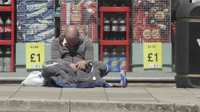 Homeless Man Begging