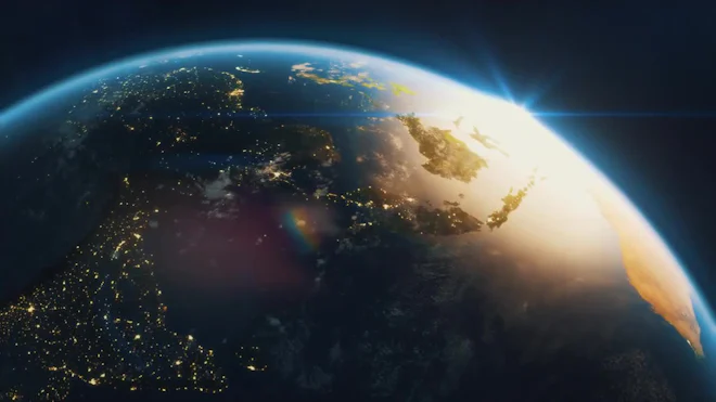 Rotating Earth Lights From Space