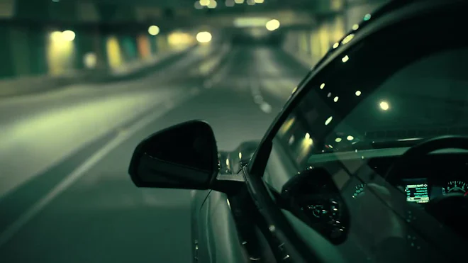 Freeway Car At Night View