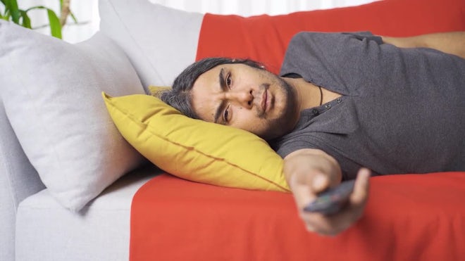 Lazy Man Watching Tv