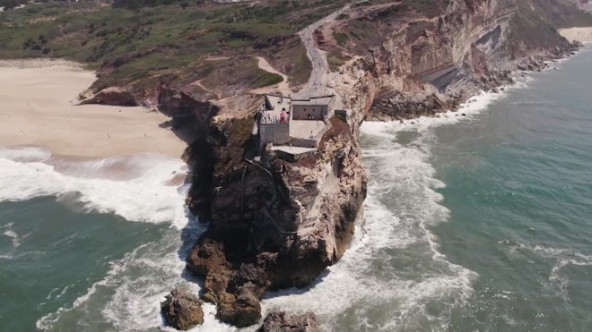 Nazare Portugal Lighthouse Cliff
