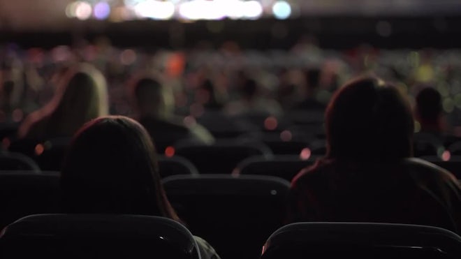 Theater Audience Back Ovation Cinema Hall Audience Stock Photos,