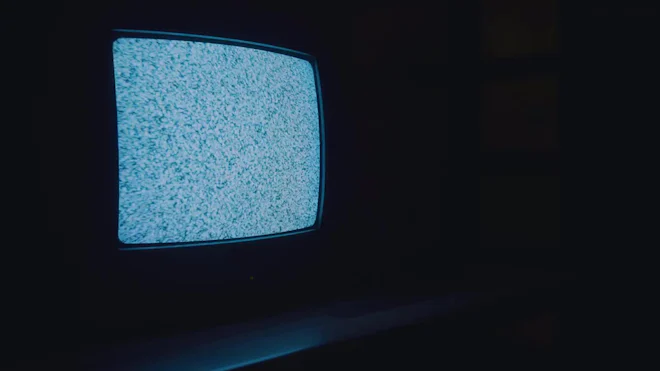 Static Tv Close Up View Of Static Noise On An Old Television Screen.