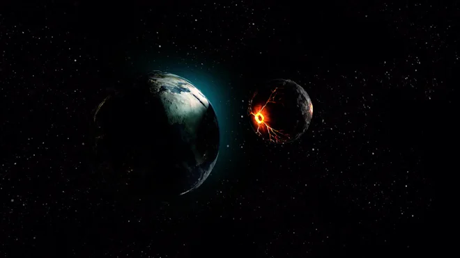 Planets Colliding Wallpaper The Remains Of Planet After Massive