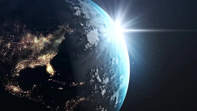 Rotating Earth Lights From Space