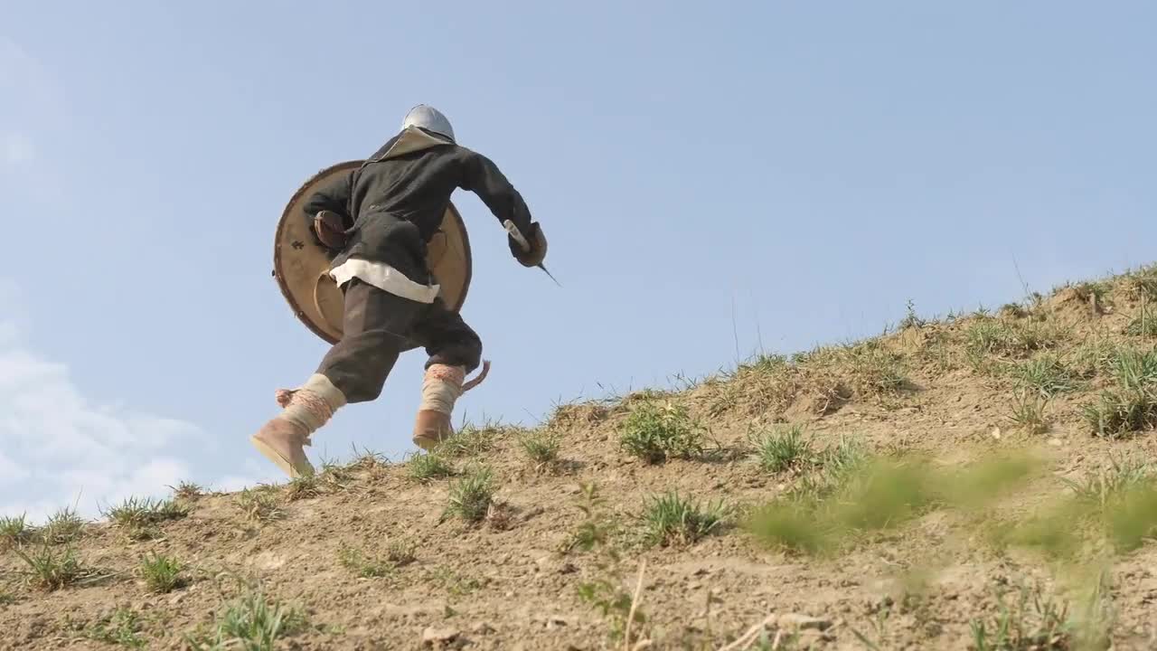 Medieval Man Running Towards His... - Stock Video | Motion Array