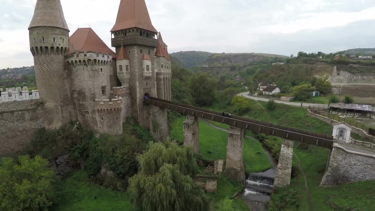 Aerial View Of Corvin Castle And... - Stock Video | Motion Array