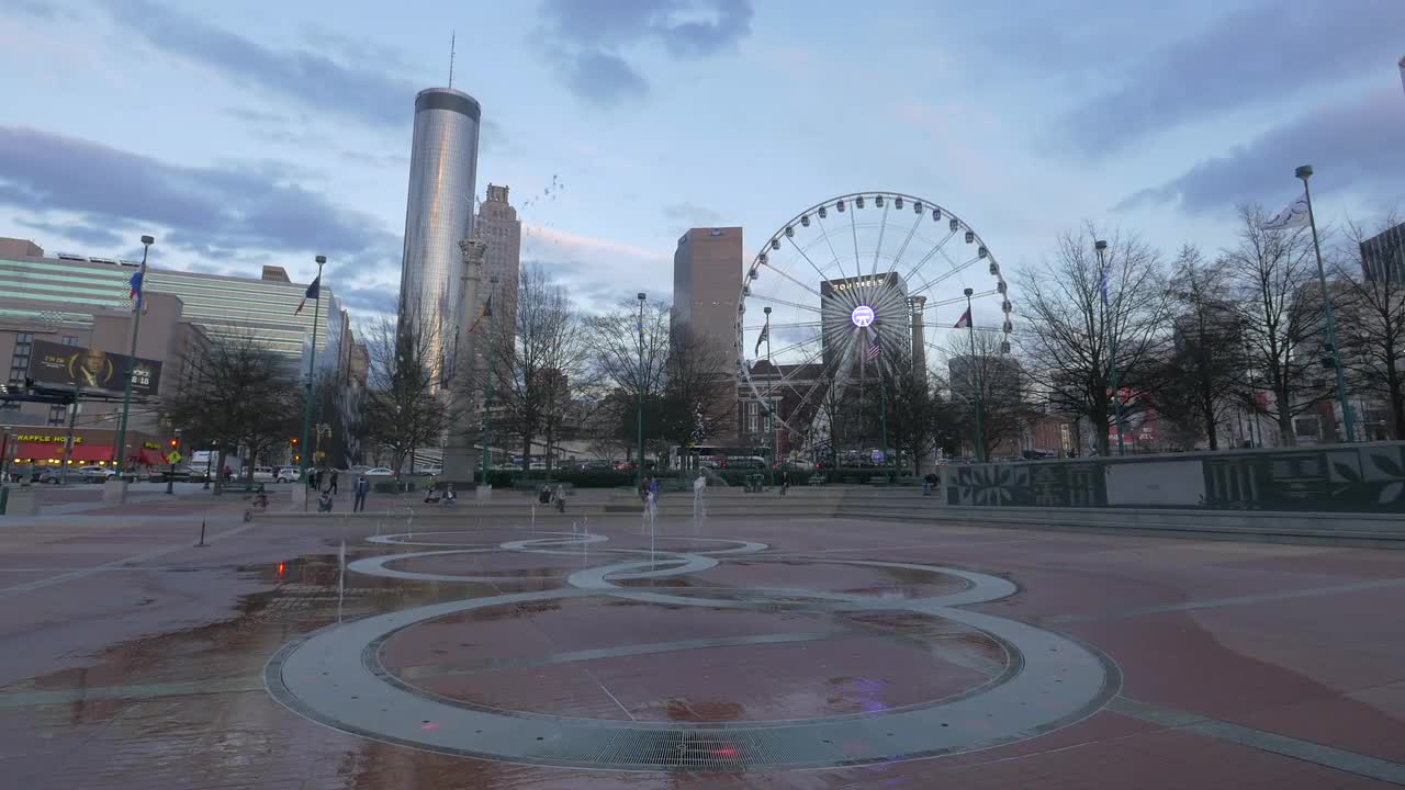 The Fountain Of Rings In Atlanta - Stock Video | Motion Array
