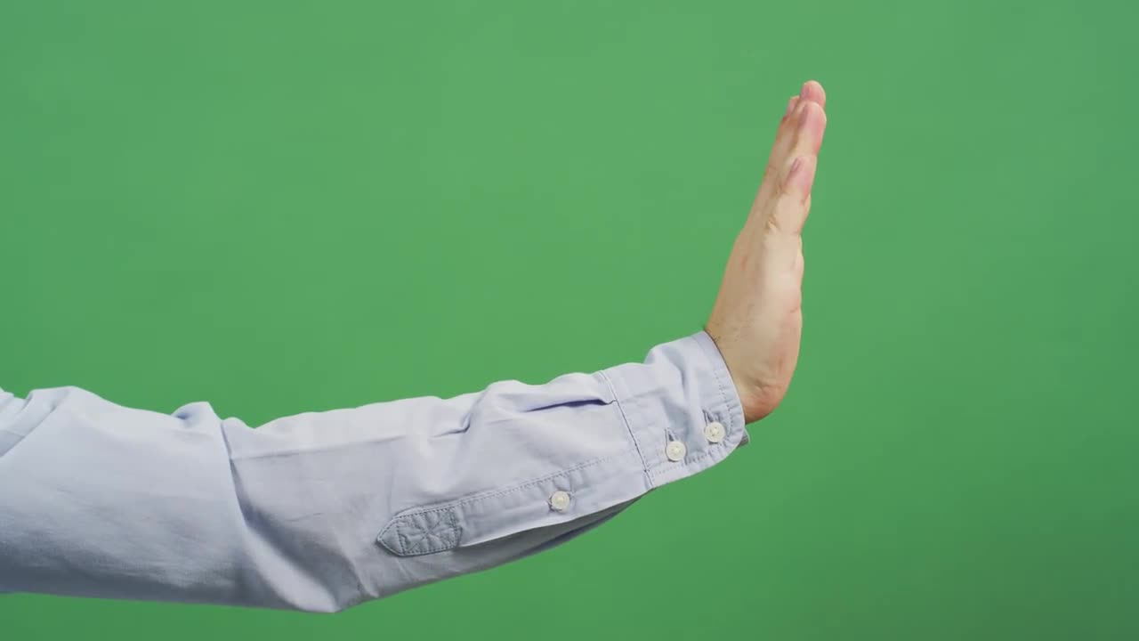 Close Up Of A Hand Showing Stop... - Stock Video | Motion Array