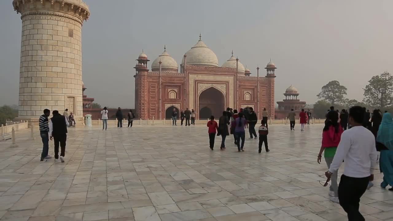 Indian People Visiting Taj Mahal - Stock Video | Motion Array