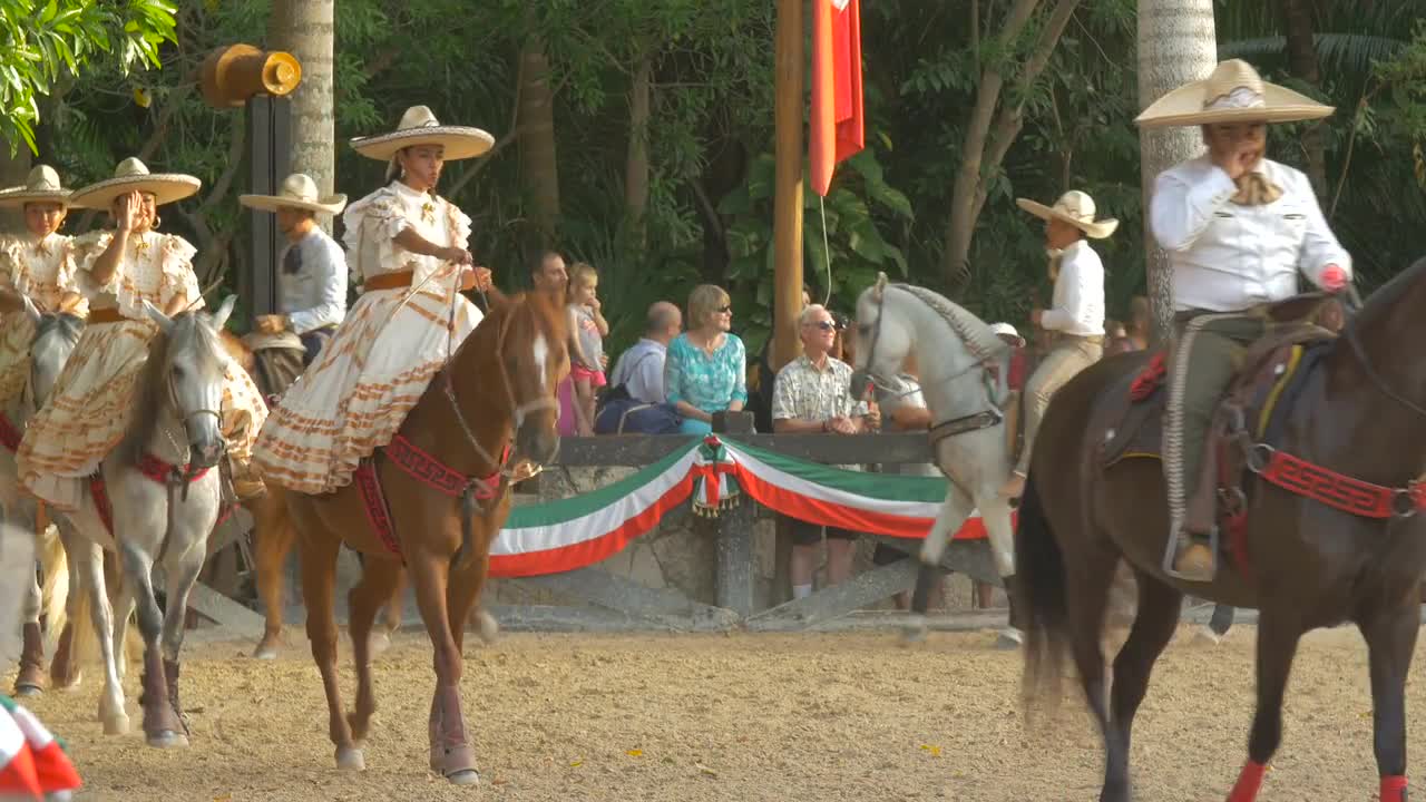 Mexican People Riding Horses - Stock Video | Motion Array