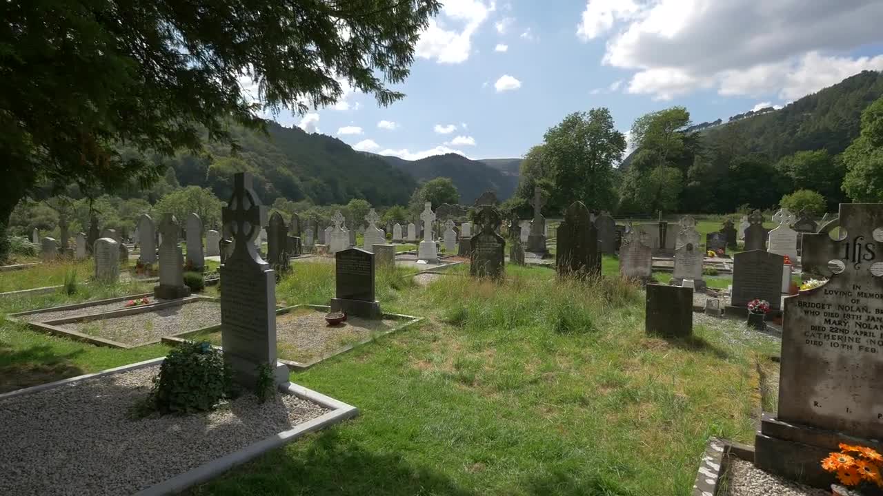 Glendalough Cemetery With... - Stock Video | Motion Array