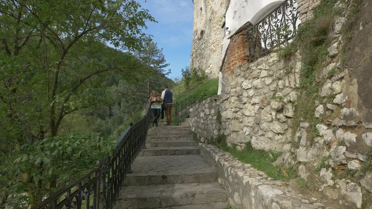 Stairs Outside The Bran Castle - Stock Video | Motion Array