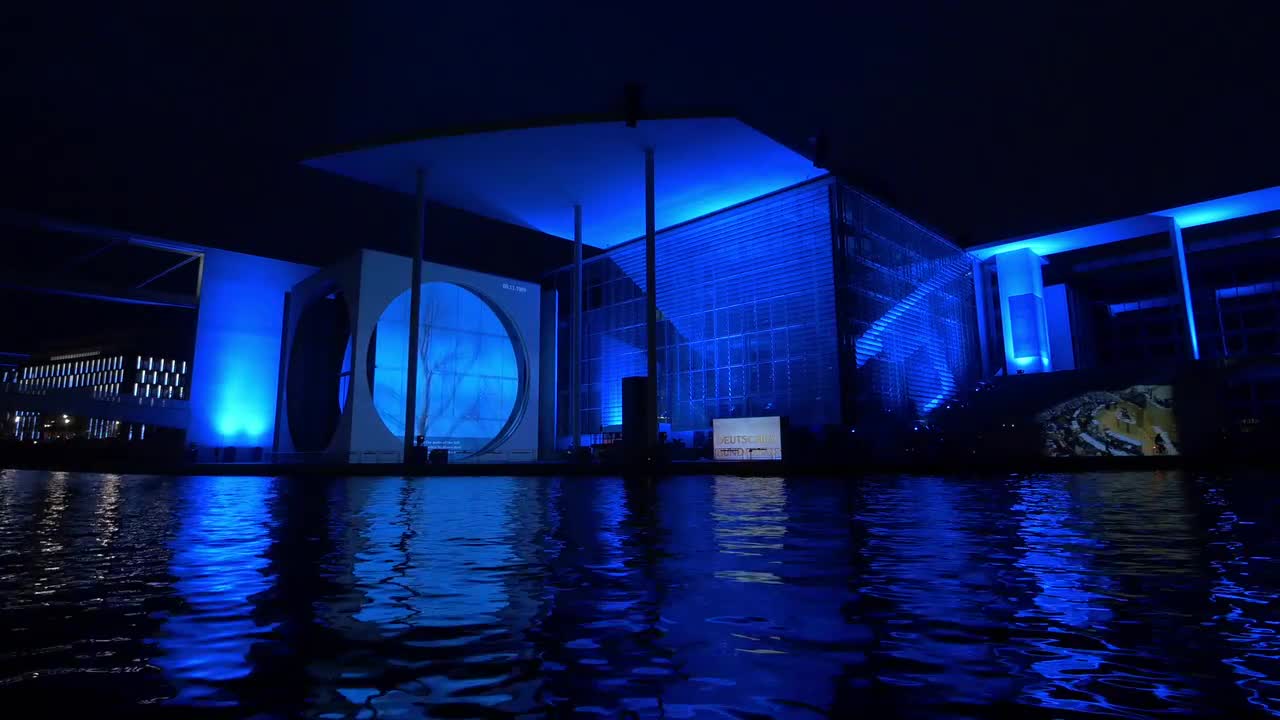 A Projection On A Building's Facade... - Stock Video | Motion Array