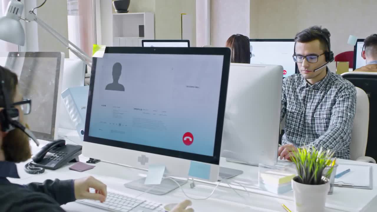 Team Of Help Desk Operators In... - Stock Video | Motion Array