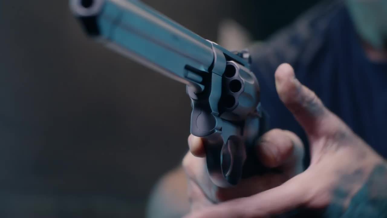 Spinning 9mm Revolver Cylinder Close-Up - Stock Video | Motion Array