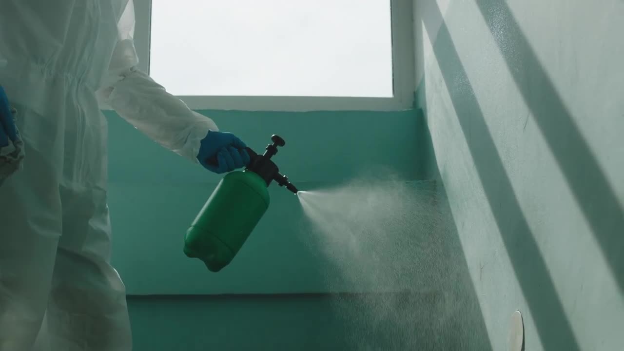Spraying Disinfectant - Stock Video | Motion Array