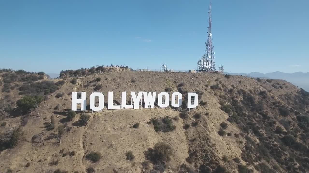 Aerial View Of Hollywood Sign - Stock Video | Motion Array