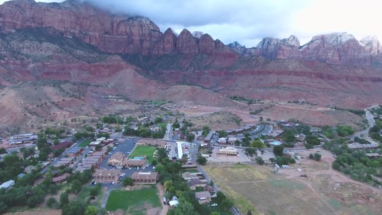 Springdale, Utah, USA, Aerial View - Stock Video | Motion Array