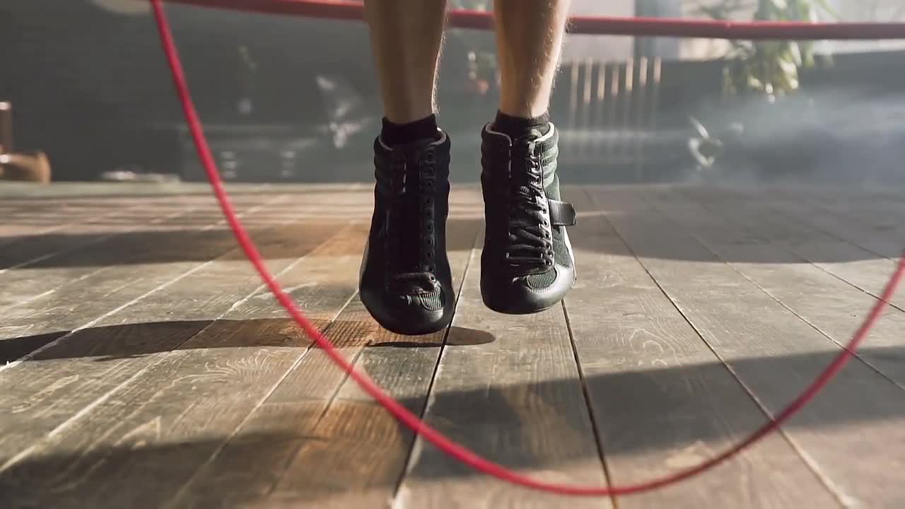 Man Jumping Rope Close-Up - Stock Video | Motion Array