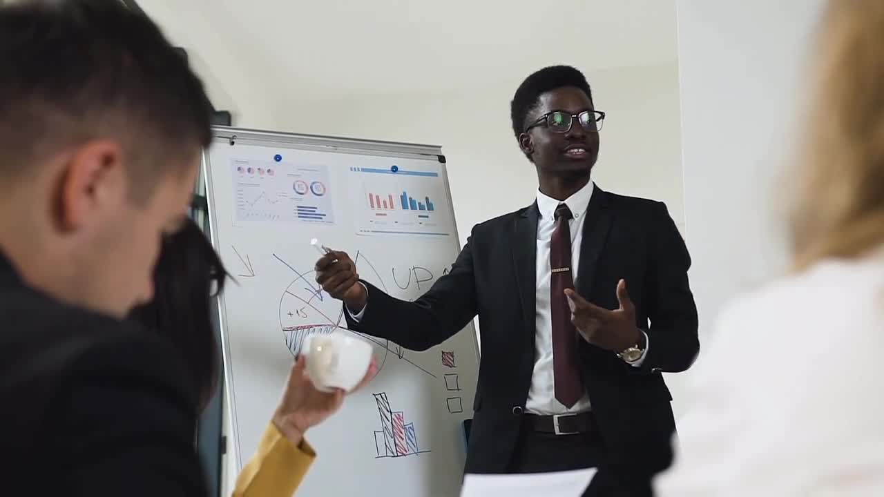 Young Businessman Presenting Plan - Stock Video | Motion Array