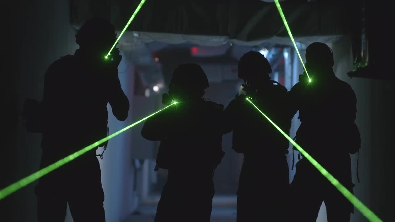 SWAT Team Using Laser Sights - Stock Video | Motion Array