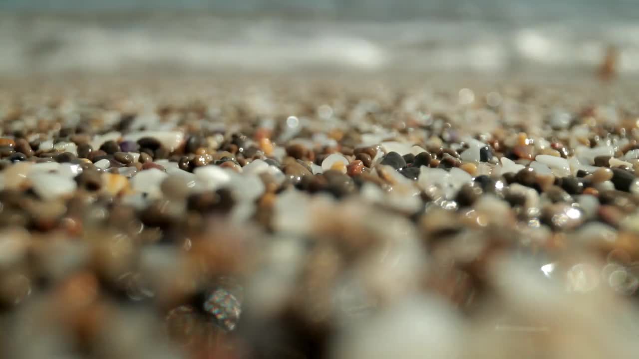 Macro Of Sand Grains As Tide Comes In - Stock Video | Motion Array
