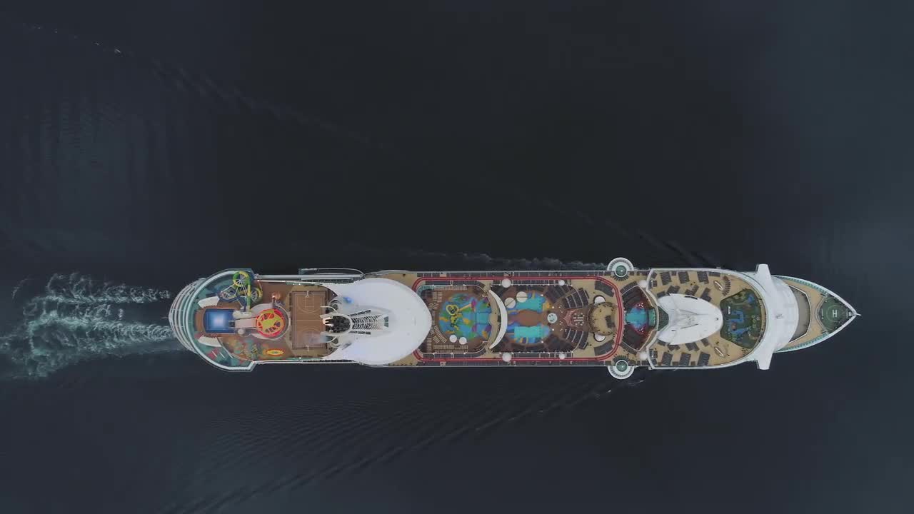 Cruise Ship Aerial Top View - Stock Video | Motion Array
