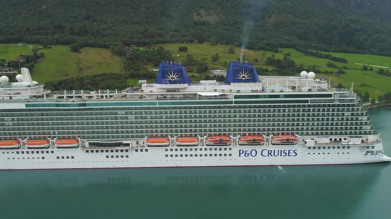Aerial Of Cruise Ship Britannia - Stock Video | Motion Array