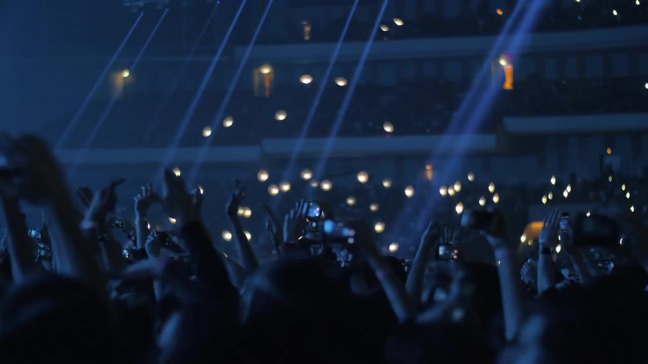 Concert In Blue Lights - Stock Video | Motion Array