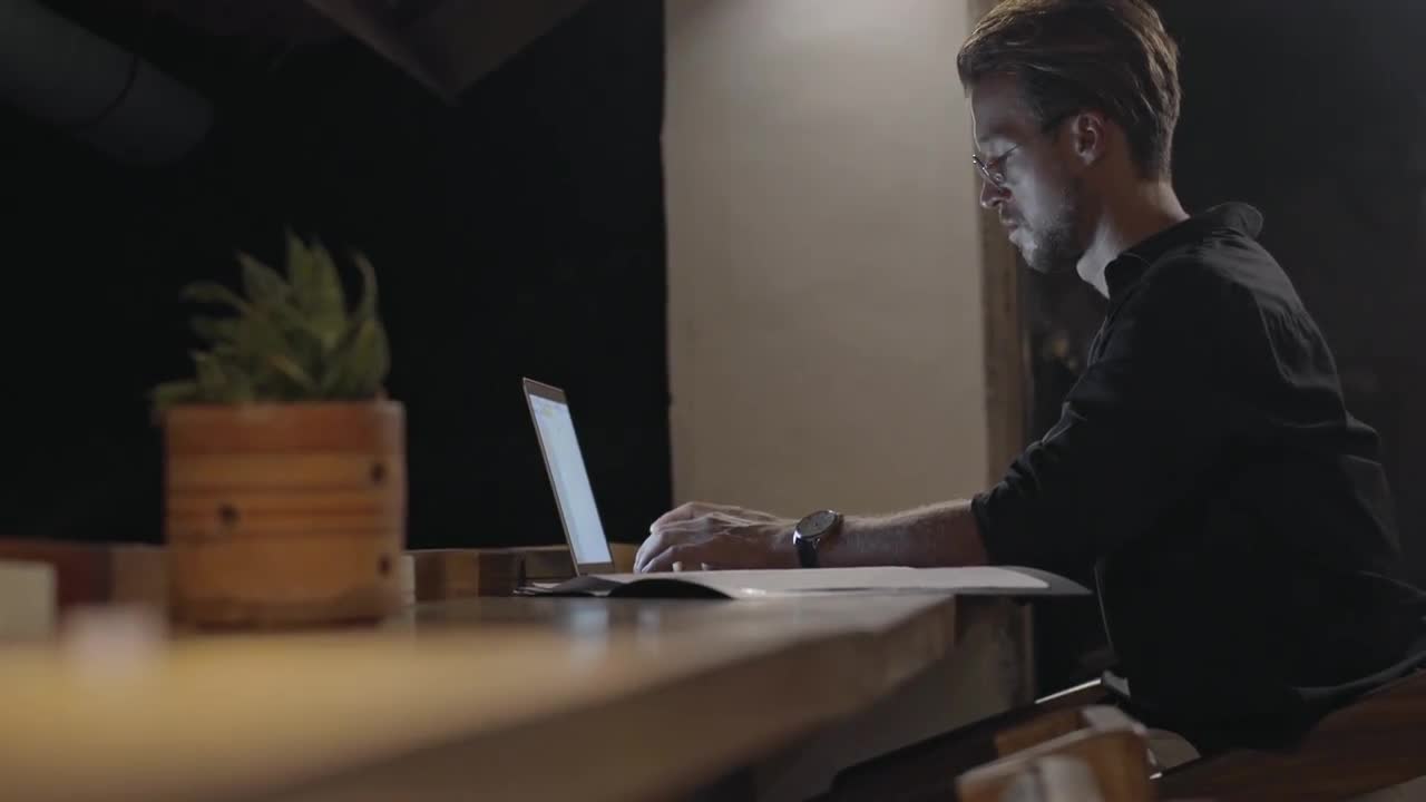 Man Concentrating On Work - Stock Video | Motion Array