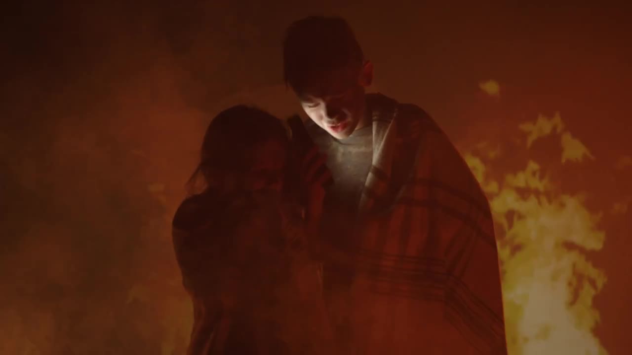 Boy And Girl Trapped In Fire - Stock Video | Motion Array